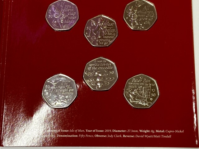 2019 Peter Pan 50p coin set | coins | Isle of Man Souvenirs